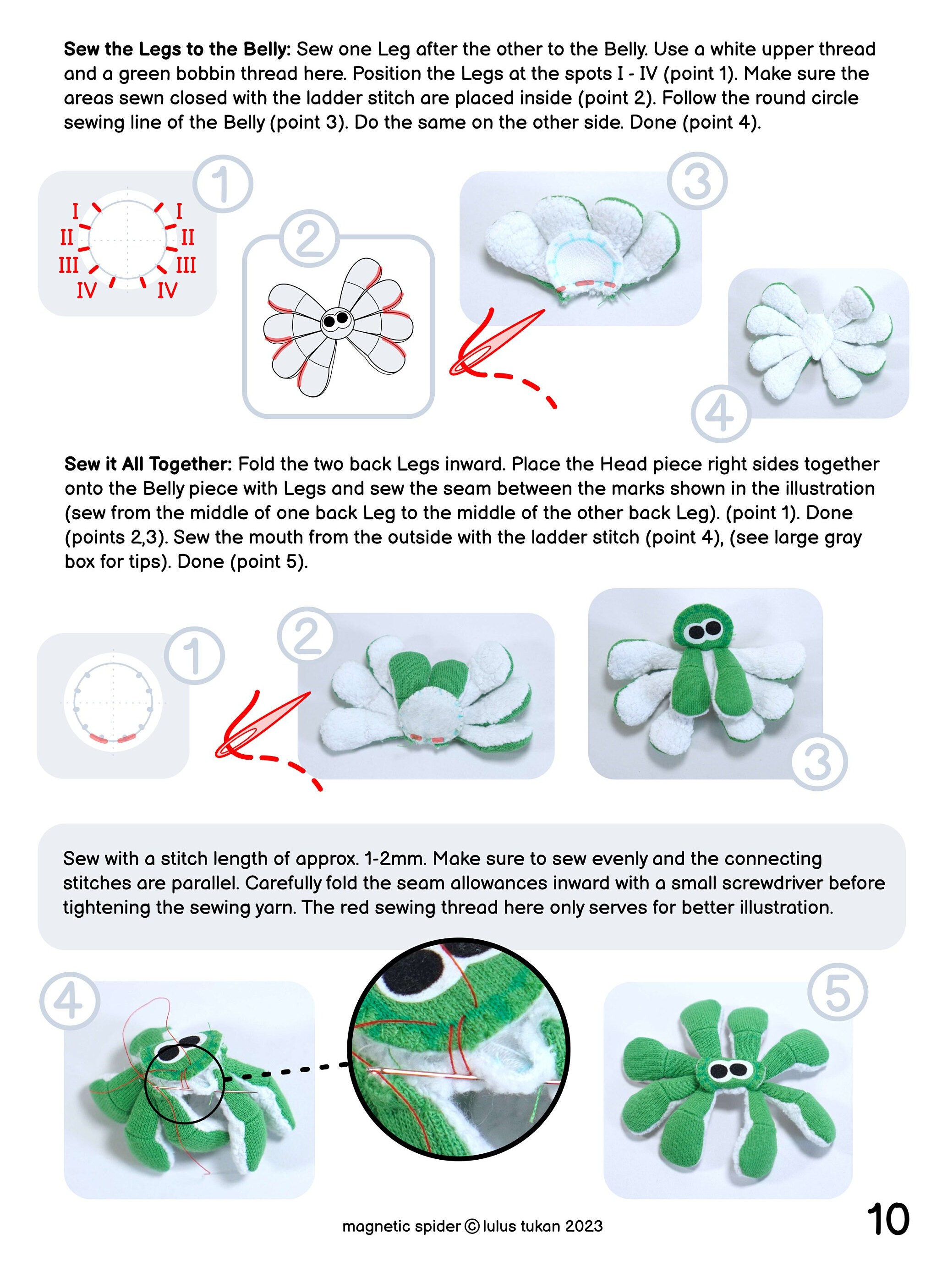 Magnetic Spider Sewing Pattern PDF Download - Etsy Australia