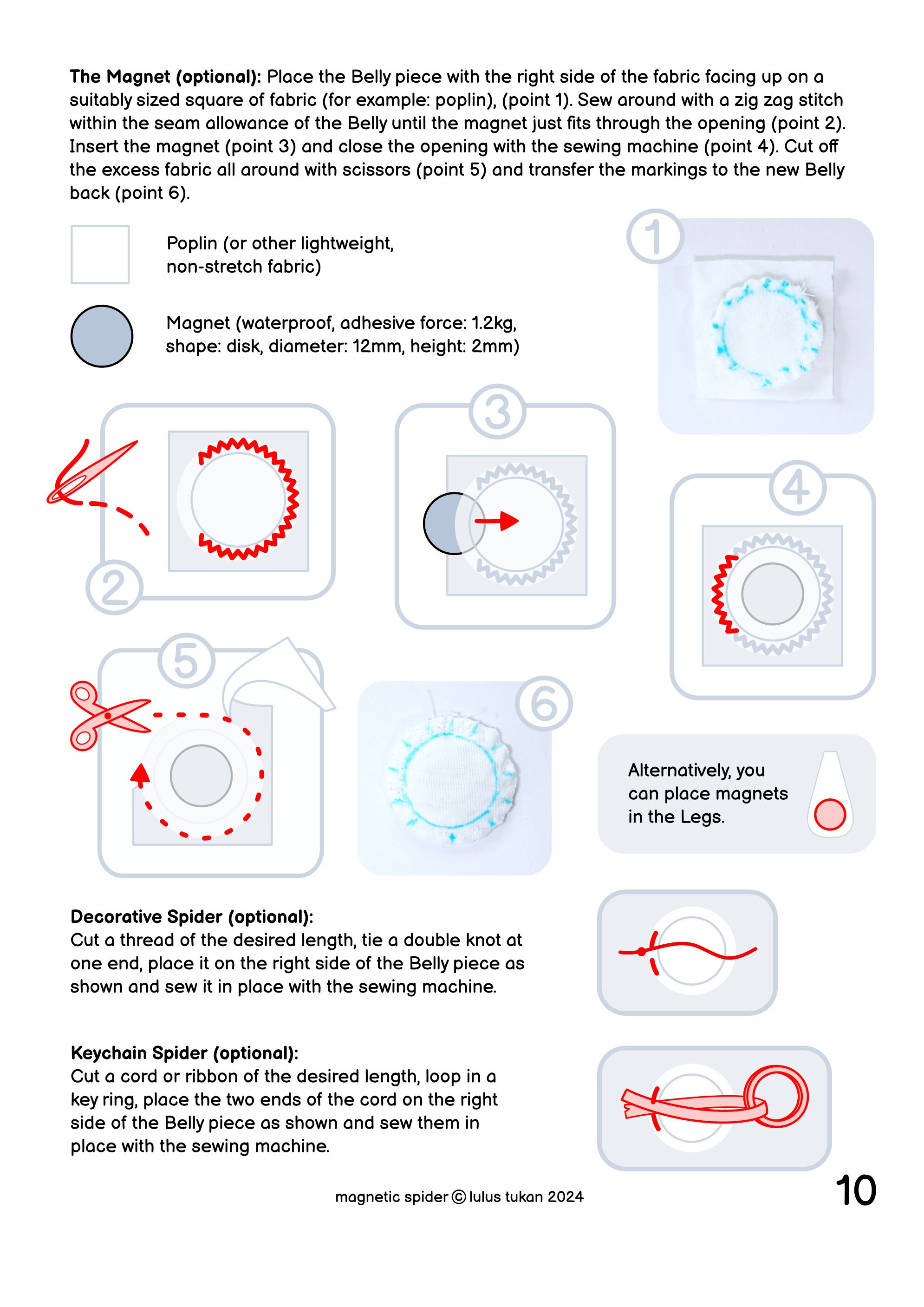 Magnetic Spider Sewing Pattern PDF Download - Etsy