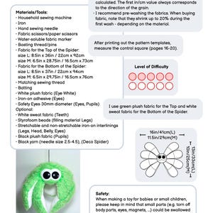 Cuddly Spider Sewing Pattern PDF Download - Etsy