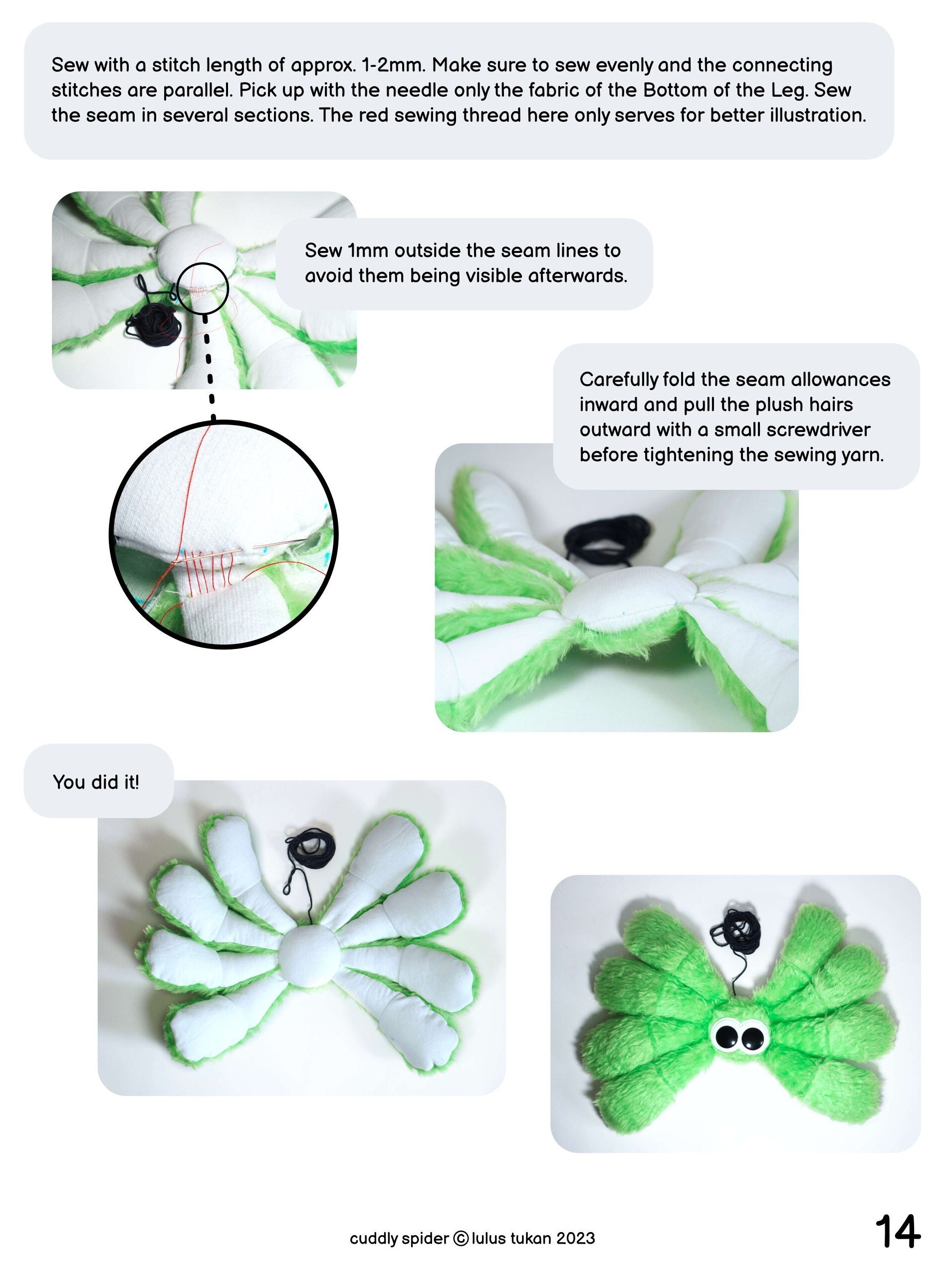 Cuddly Spider Sewing Pattern PDF Download - Etsy