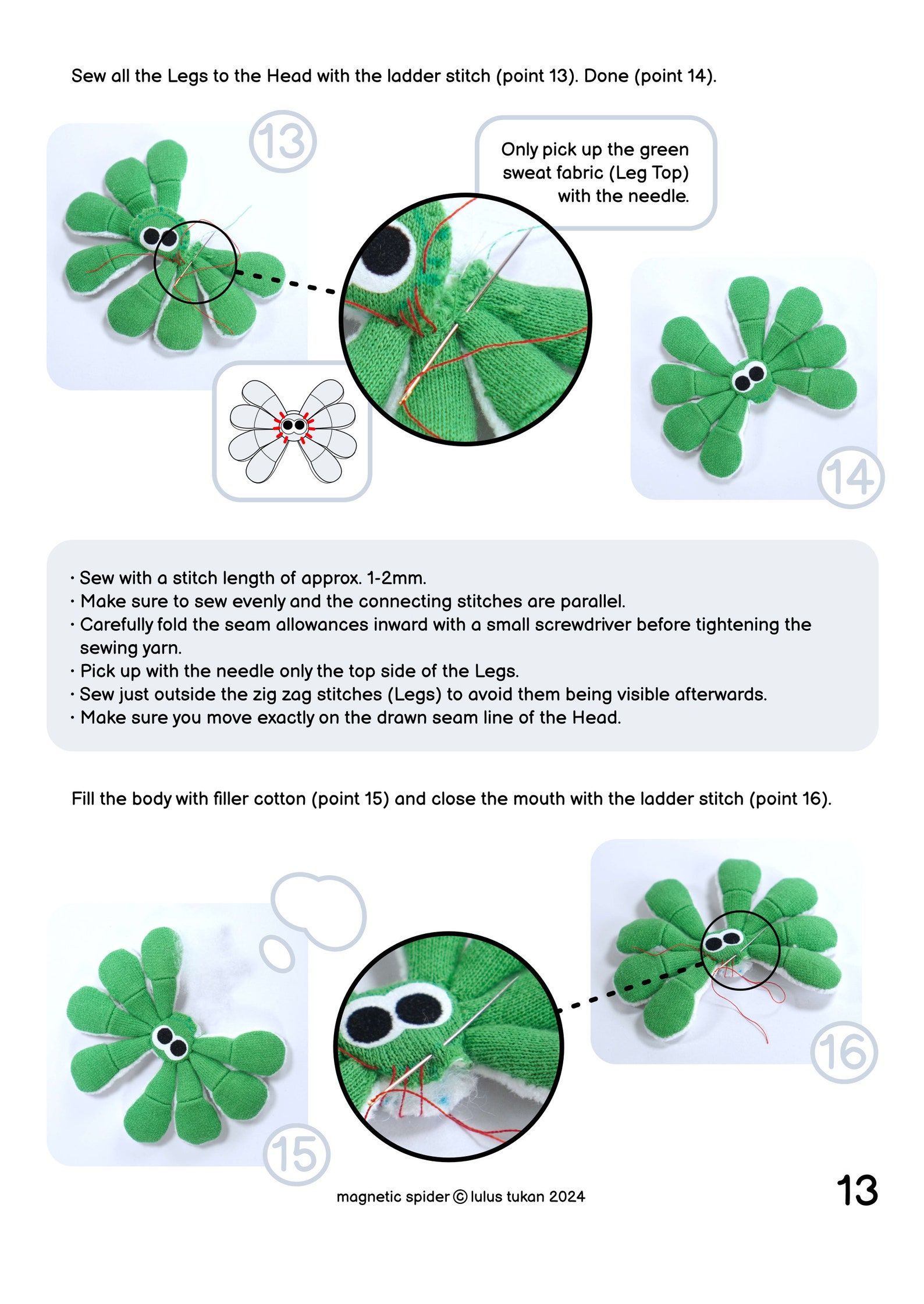 Magnetic Spider Sewing Pattern PDF Download - Etsy