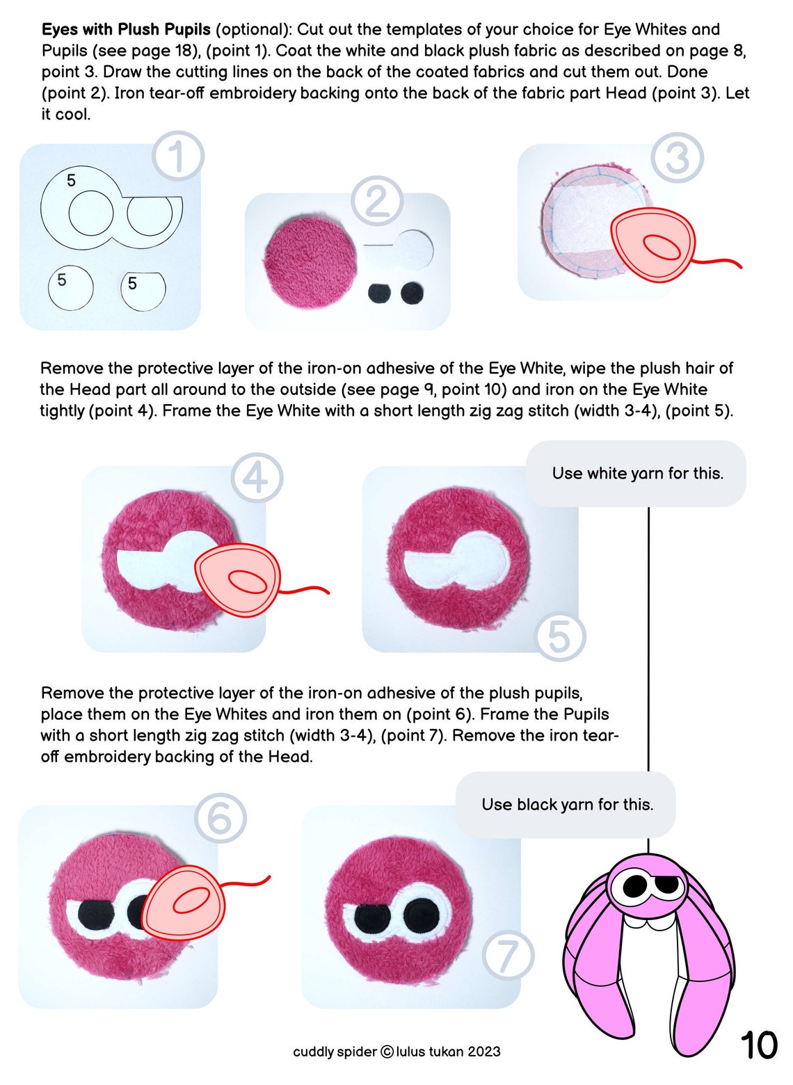 Cuddly Spider Sewing Pattern PDF Download - Etsy