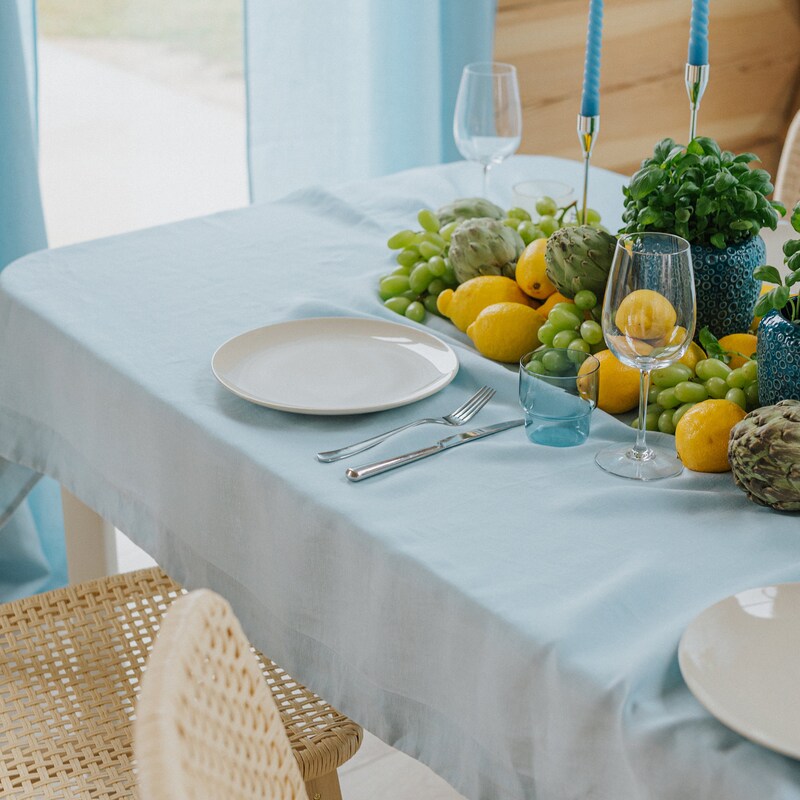 Sky Blue Tablecloth - Etsy