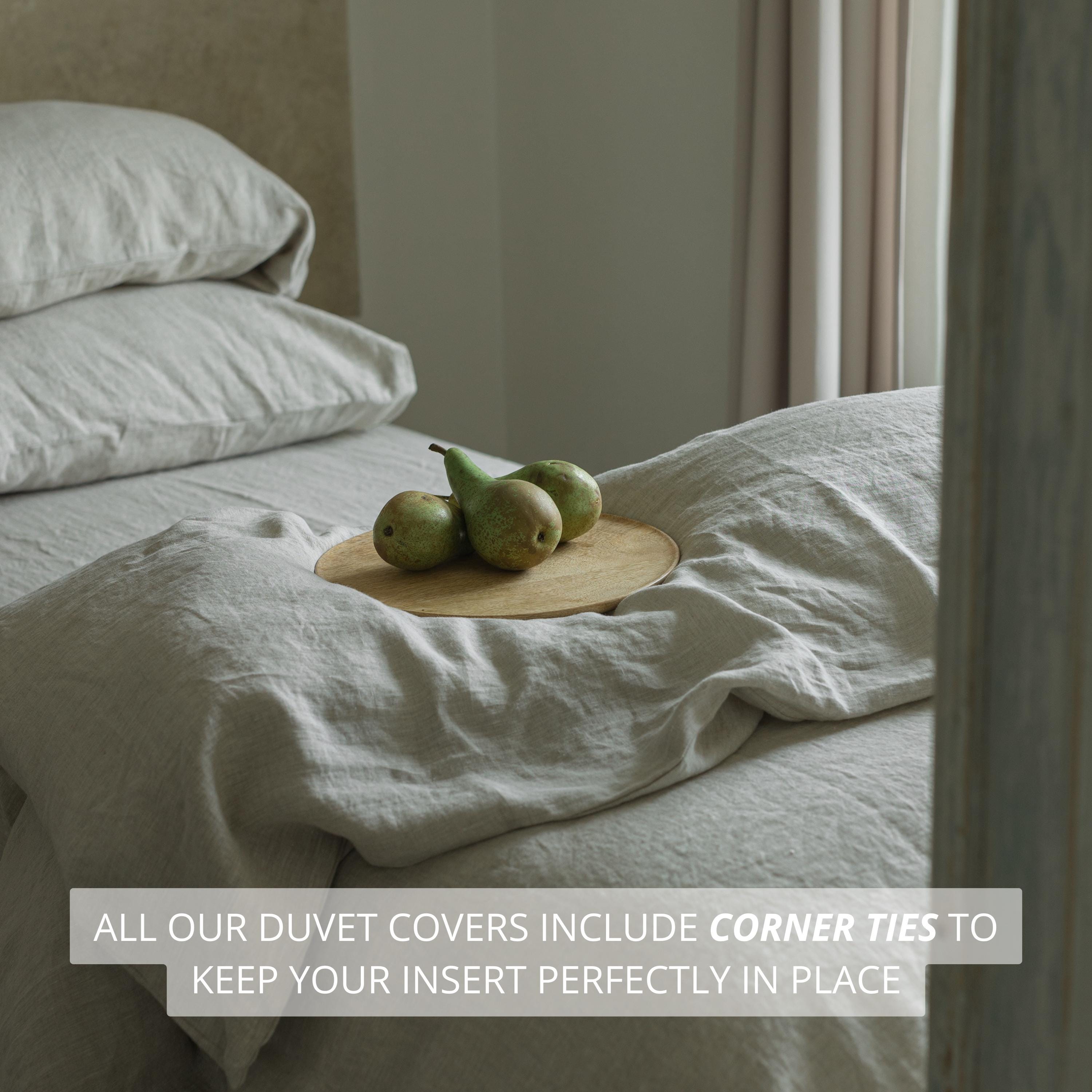 Natural Melange Linen Bed Set: Comforter Cover and 2 Pillowcases ...