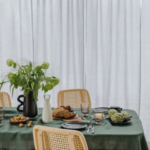 Forest Green Linen Tablecloth in Round, Rectangular or Square Shape ...