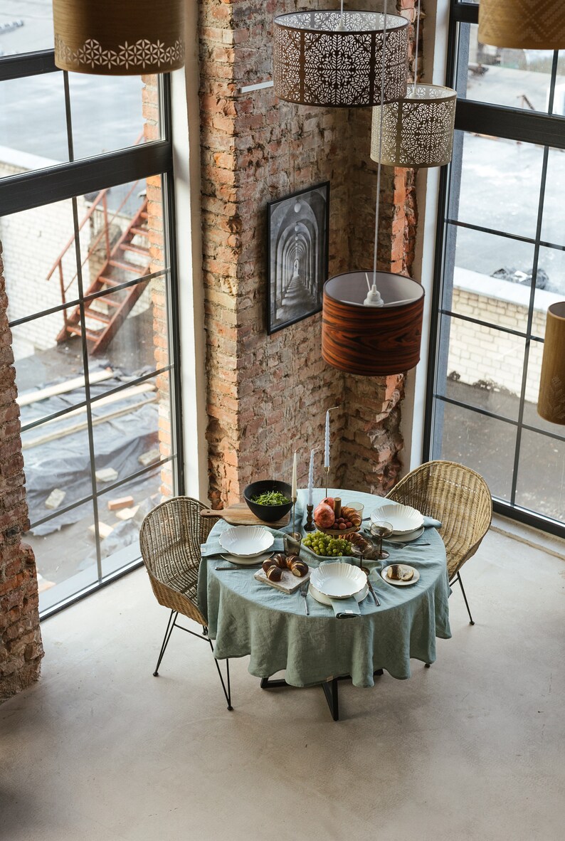 Ocean Mint Linen Tablecloth in Round Rectangular or Square - Etsy