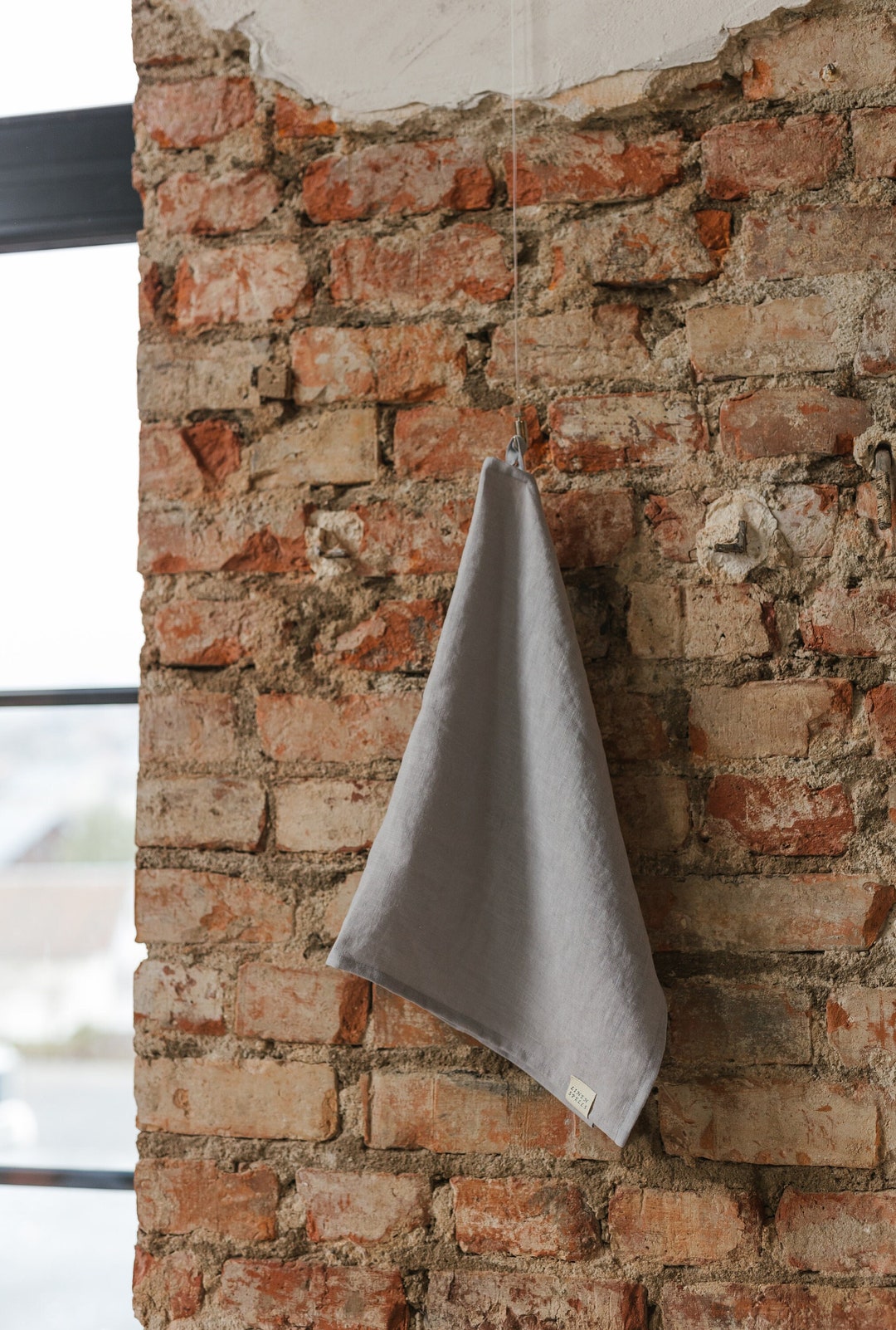 Light Grey Kitchen Towels Set, Linen Tea Towel, Guest Handmade Linen ...