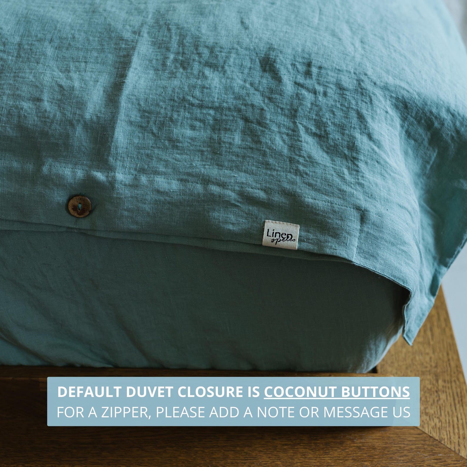 Ocean Mint Linen Bedding Set: 1 Duvet Cover and 2 Pillowcases, Handmade ...