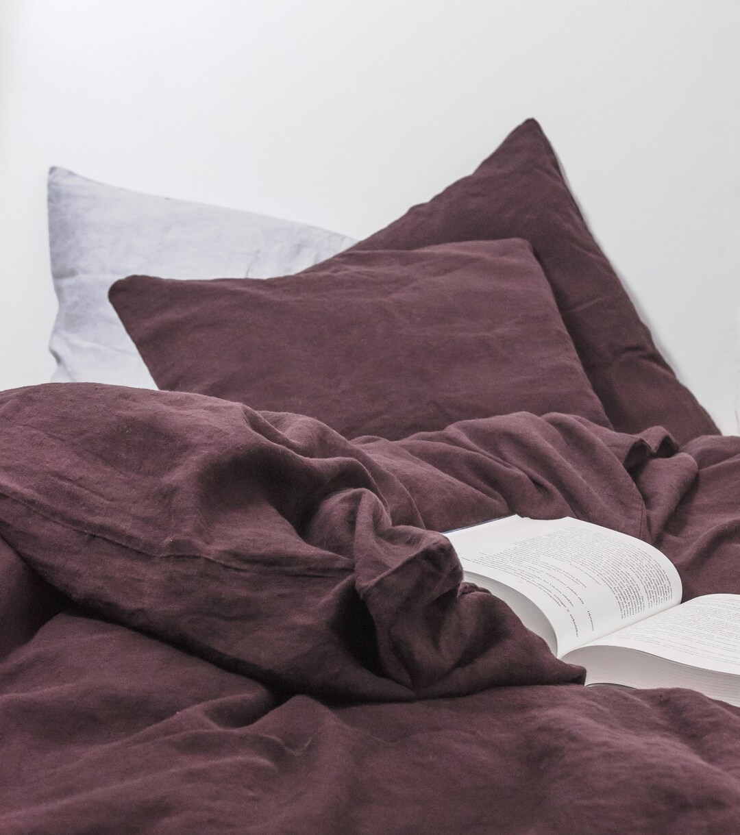 Deep Purple Linen Doona Cover With Buttons in Double Single - Etsy