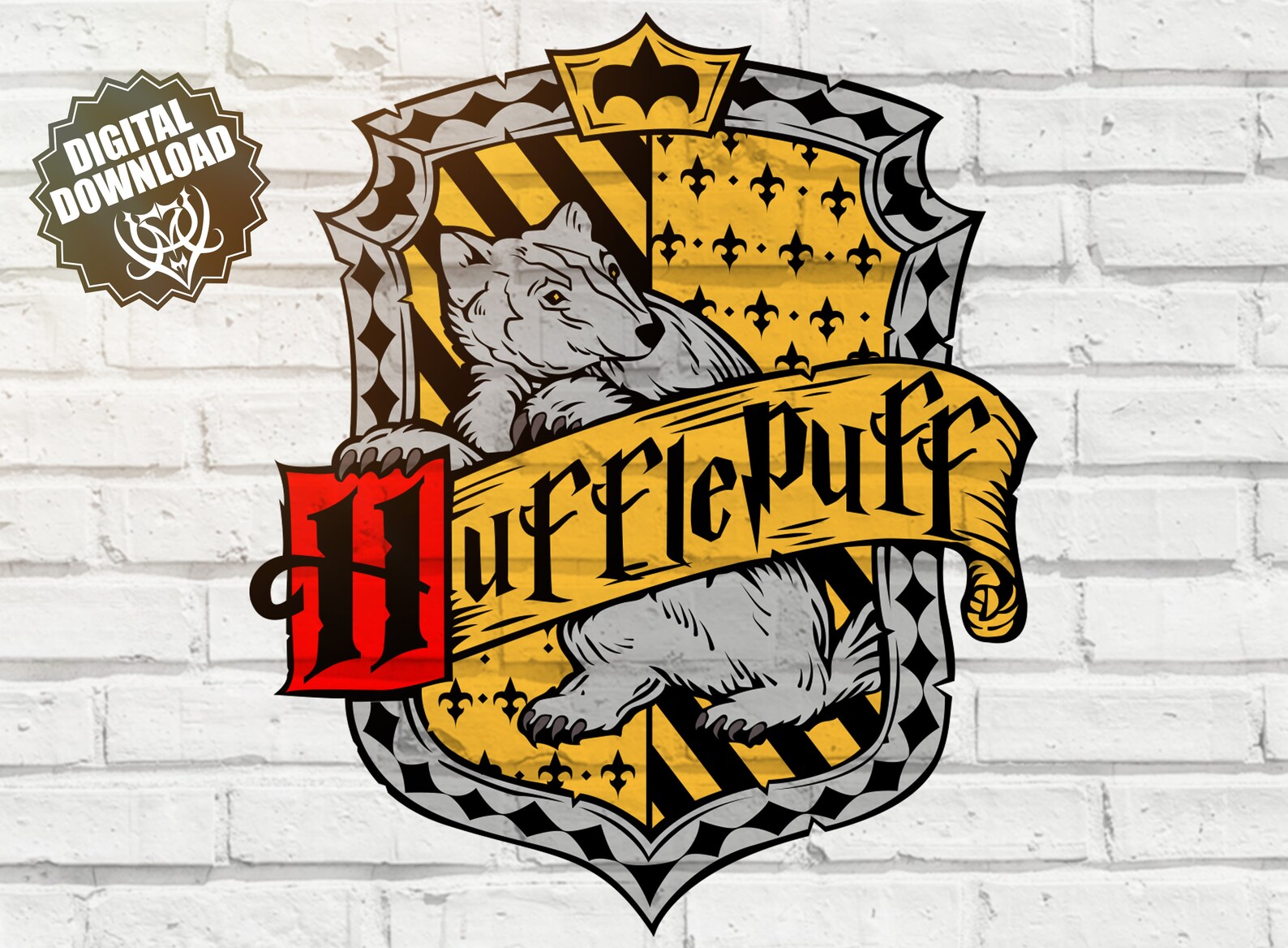 High Detail Hufflepuff Crest Emblem Color Hufflepuff | Etsy