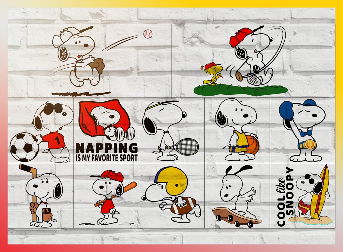Sport Snoopy Svg Bundle Snoopy Sport Funny Quotes Svg | Etsy