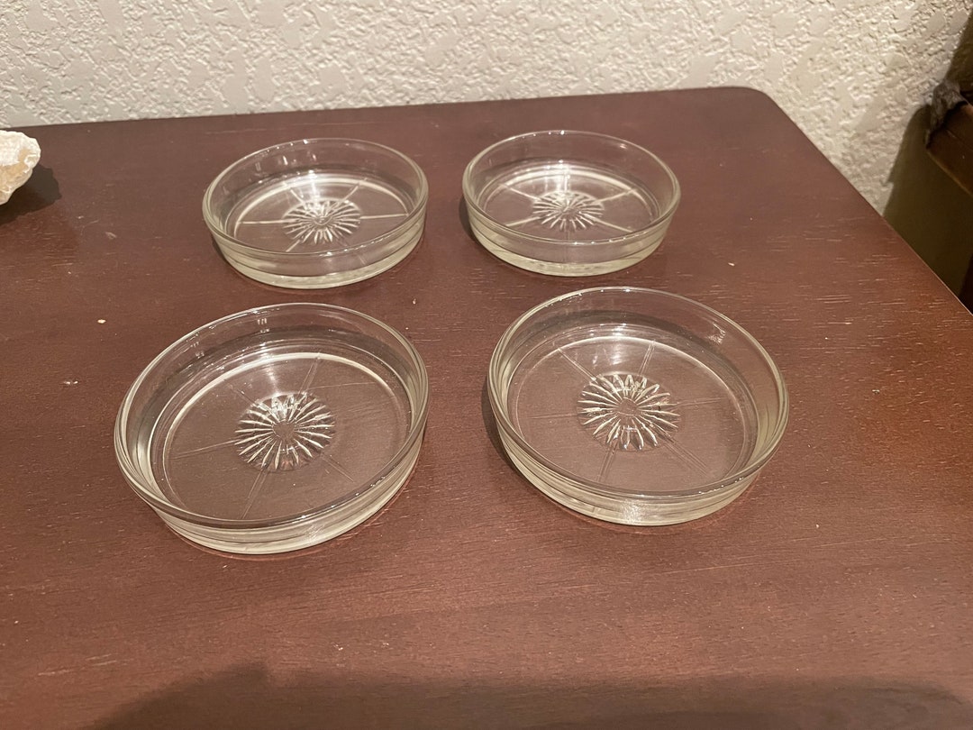 Vintage Clear Coasters, Glass/crystal Coasters Set of 4 - Etsy