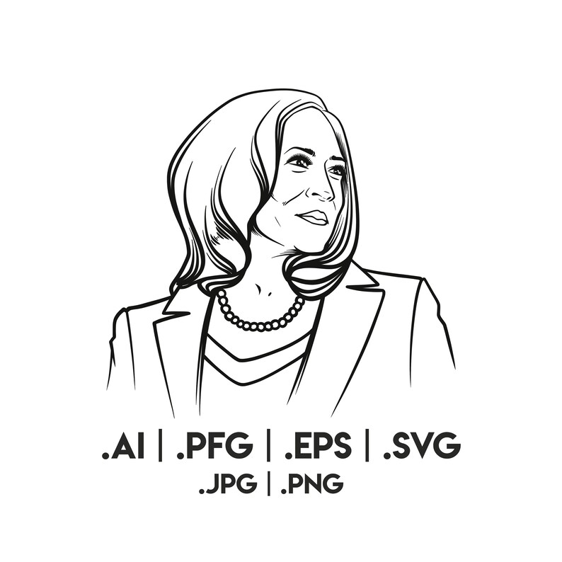 Kamala Harris Line Art Portrait SVG PNG Vice (Download Now) - Etsy ...