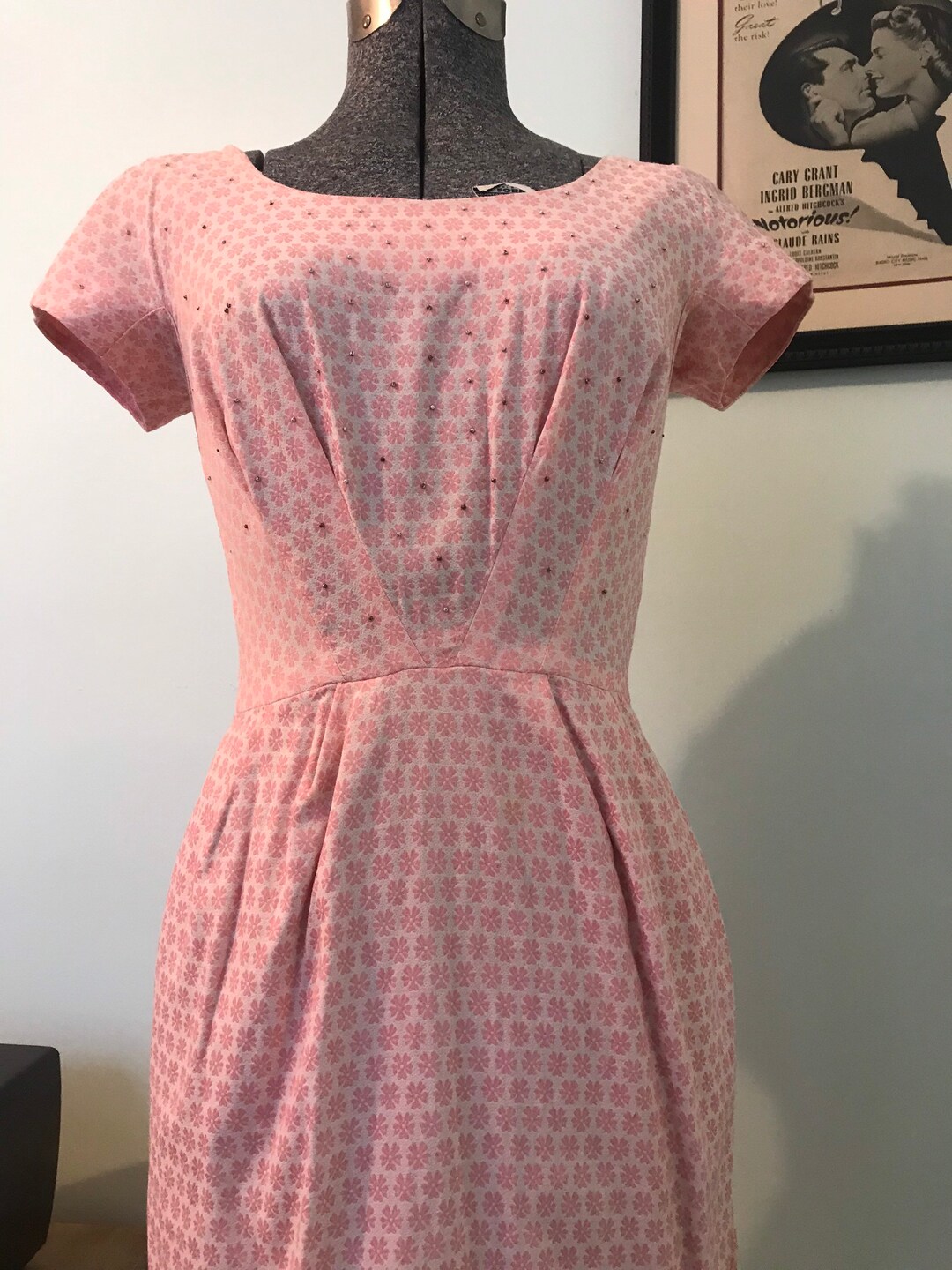 1960s Vintage Pink Dress / Retro Wiggle Dress by Saba of California - Etsy