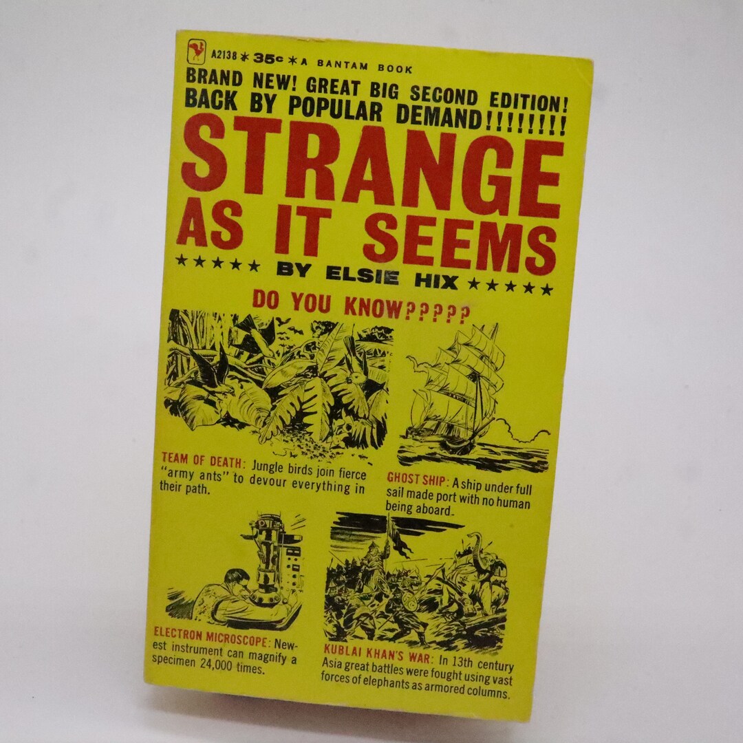 Elsie Hix Strange as It Seems 2 Bantam Books 1960 - Etsy