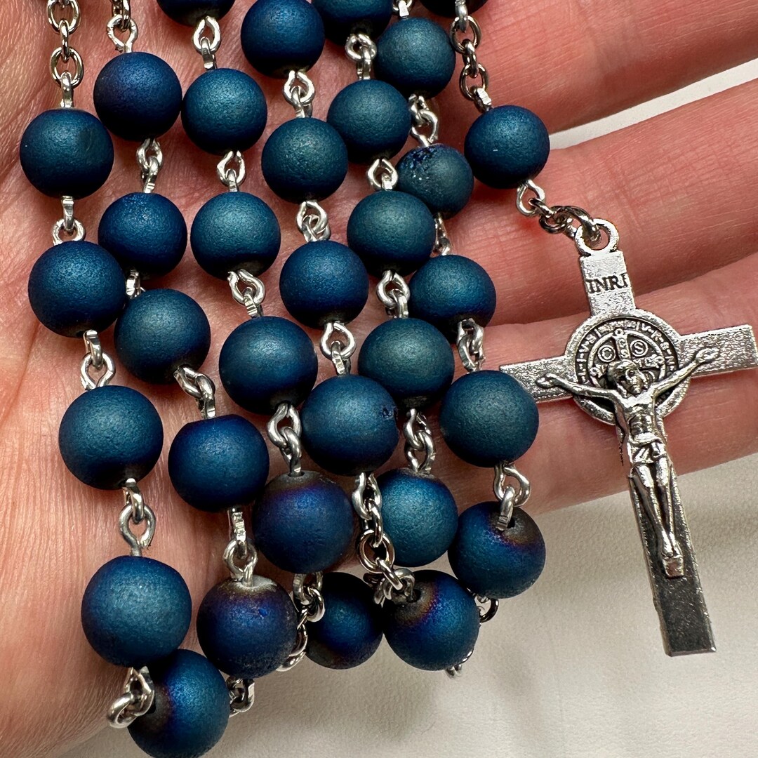 Blue Heat Treated Titanium Wire Rosary - Etsy