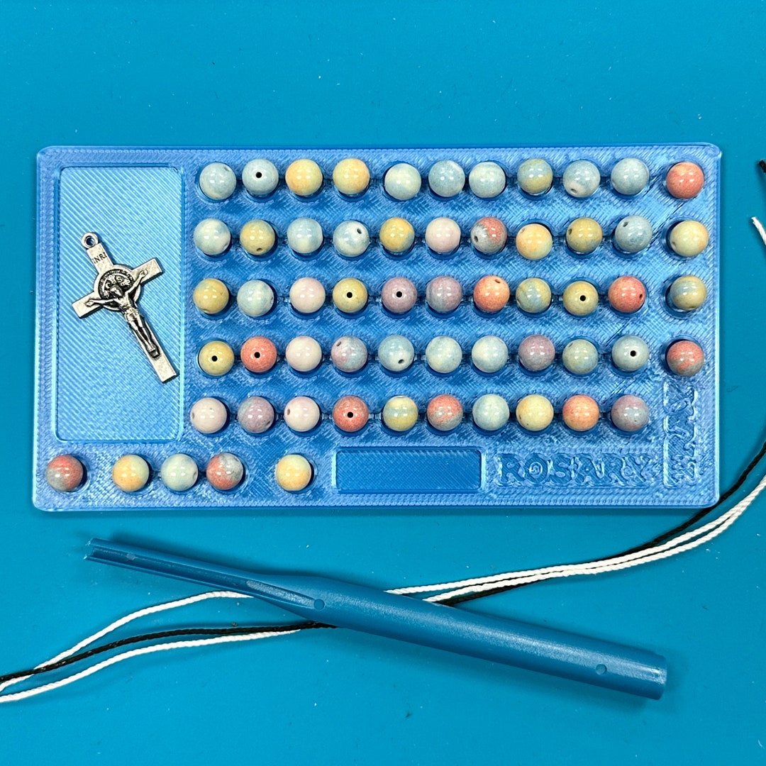 Rosary Maker Kit - Bead Tray - Knotting Tool - Stone Beads - String ...