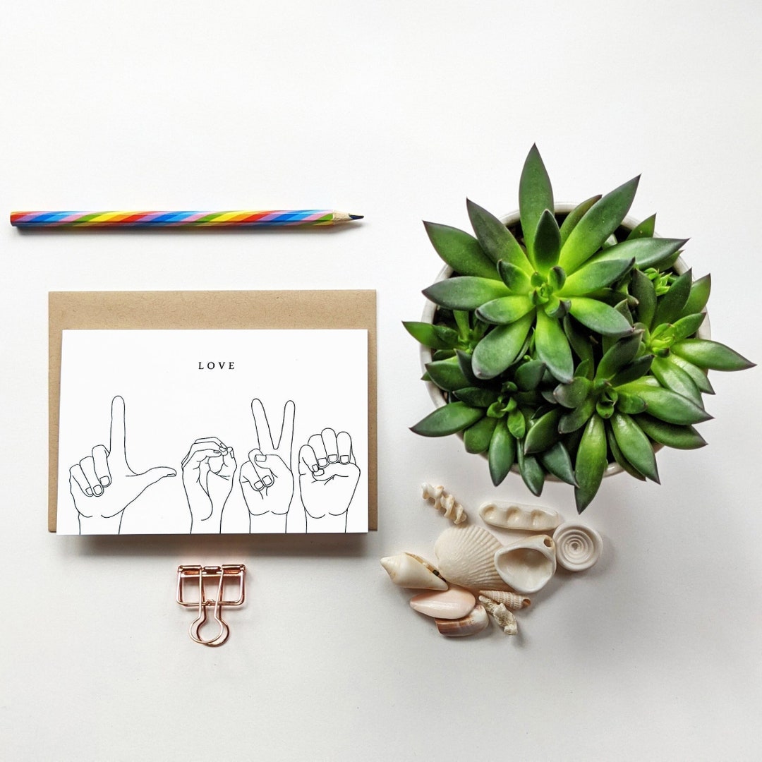 Love Card With Envelope Love is Love Gender Neutral - Etsy