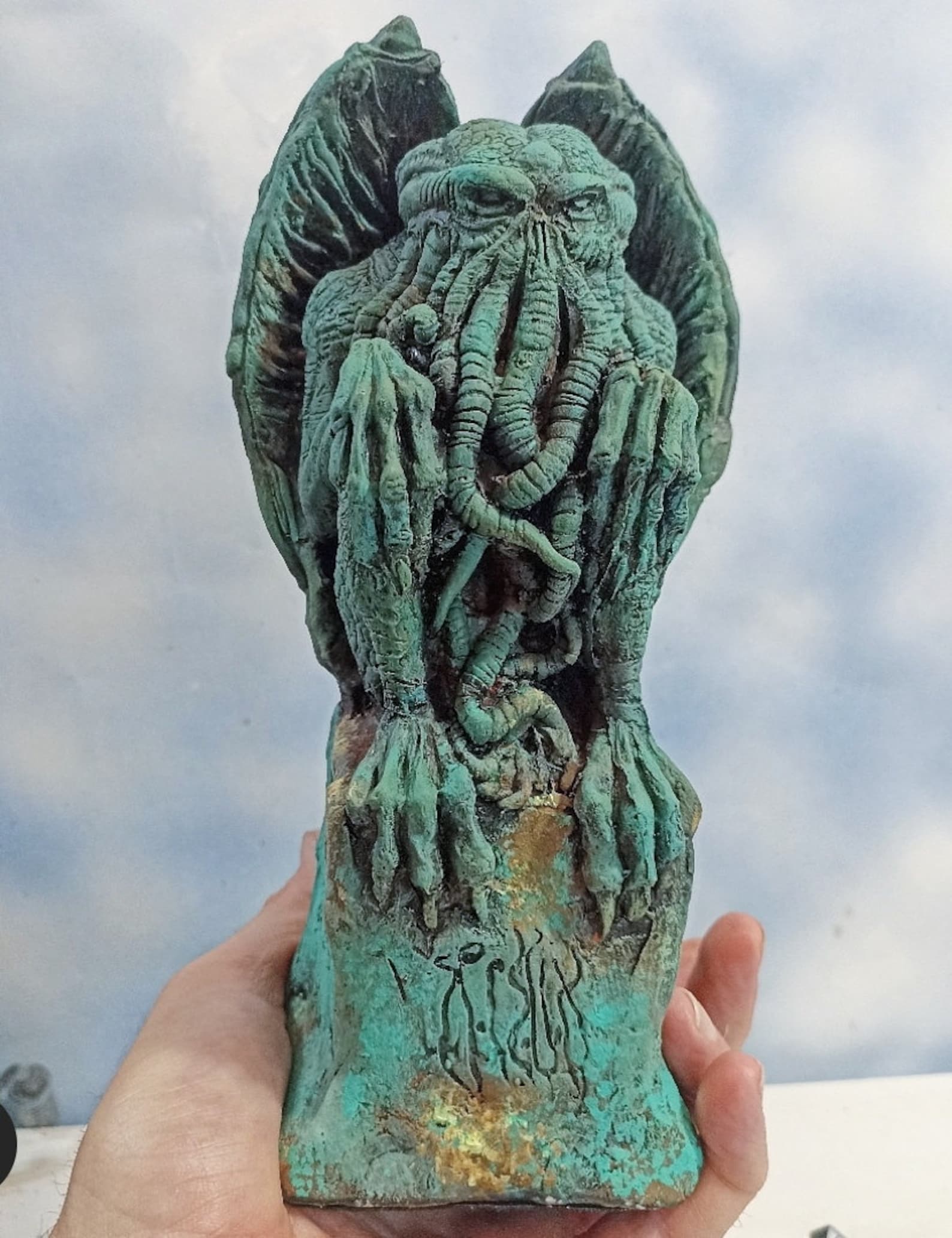 Cthulhu Emerald Bronze. Cthulhu Idol, Cthulhu Resin, Lovecraft, Gift ...