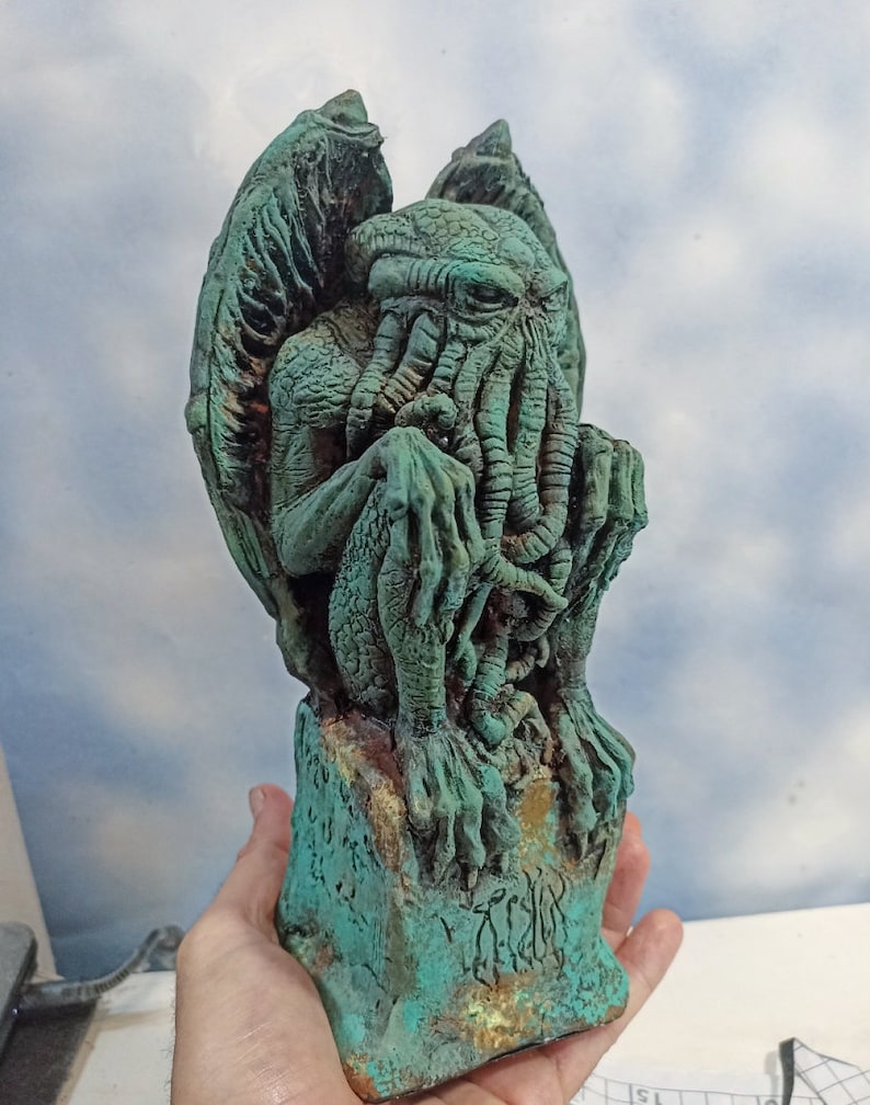 Cthulhu Emerald Bronze. Cthulhu Idol, Cthulhu Resin, Lovecraft, Gift ...