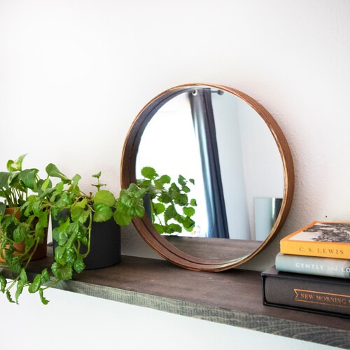 Small Round Mirror MCM Decor Decorative Mirror - Etsy
