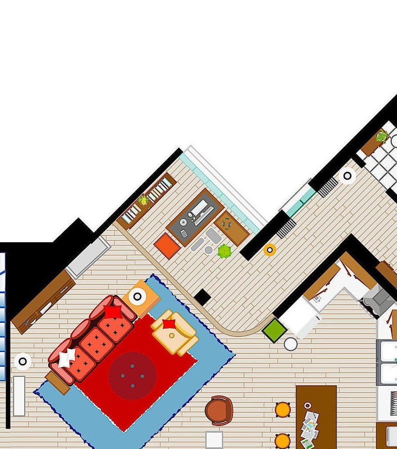 The Big Bang Theory Floor Plan TV Show - Etsy UK