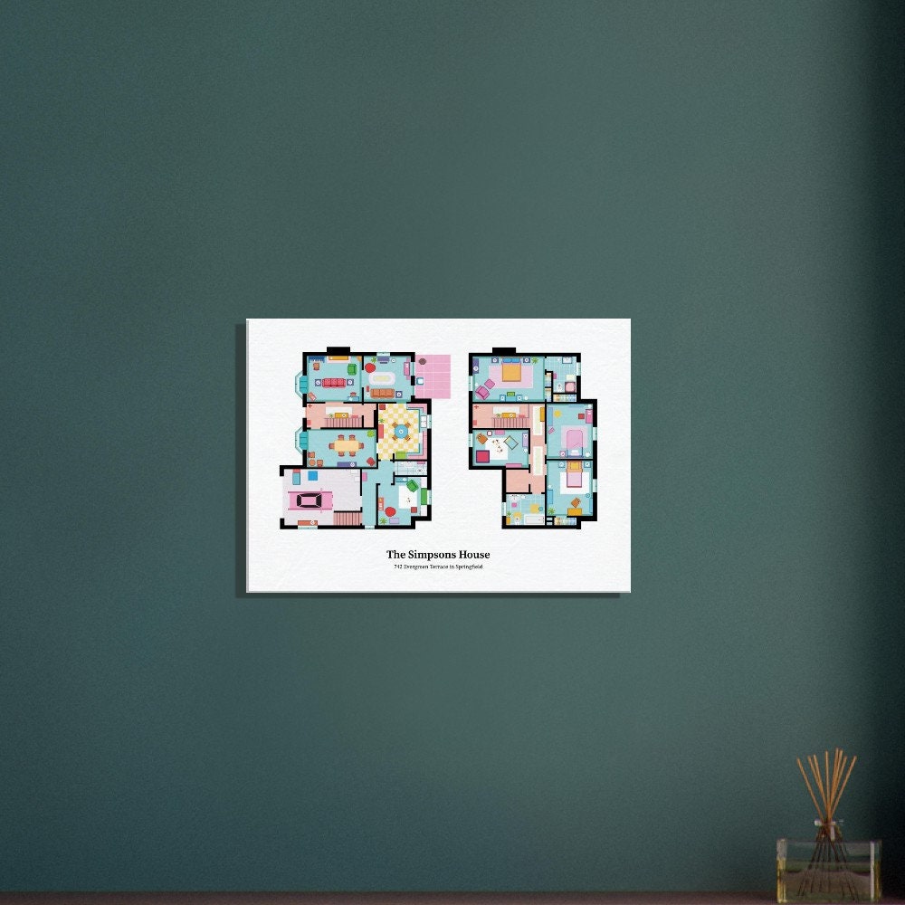 The Simpsons House Floor Plan Canvas - Etsy