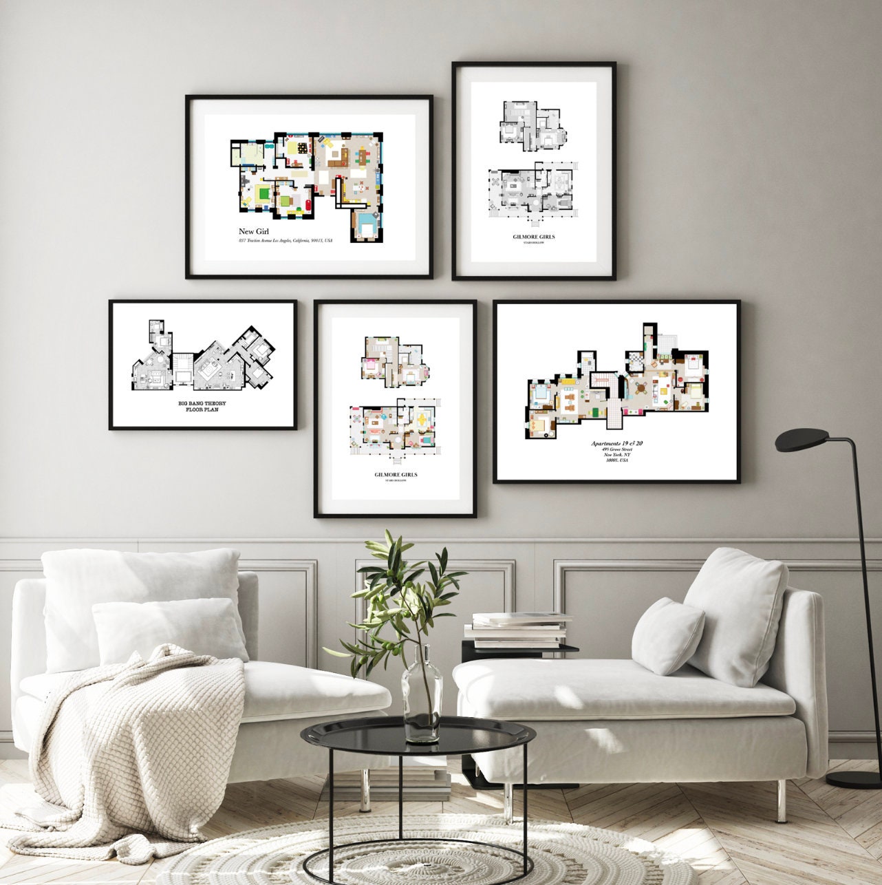 The Big Bang Theory Floor Plan TV Show - Etsy