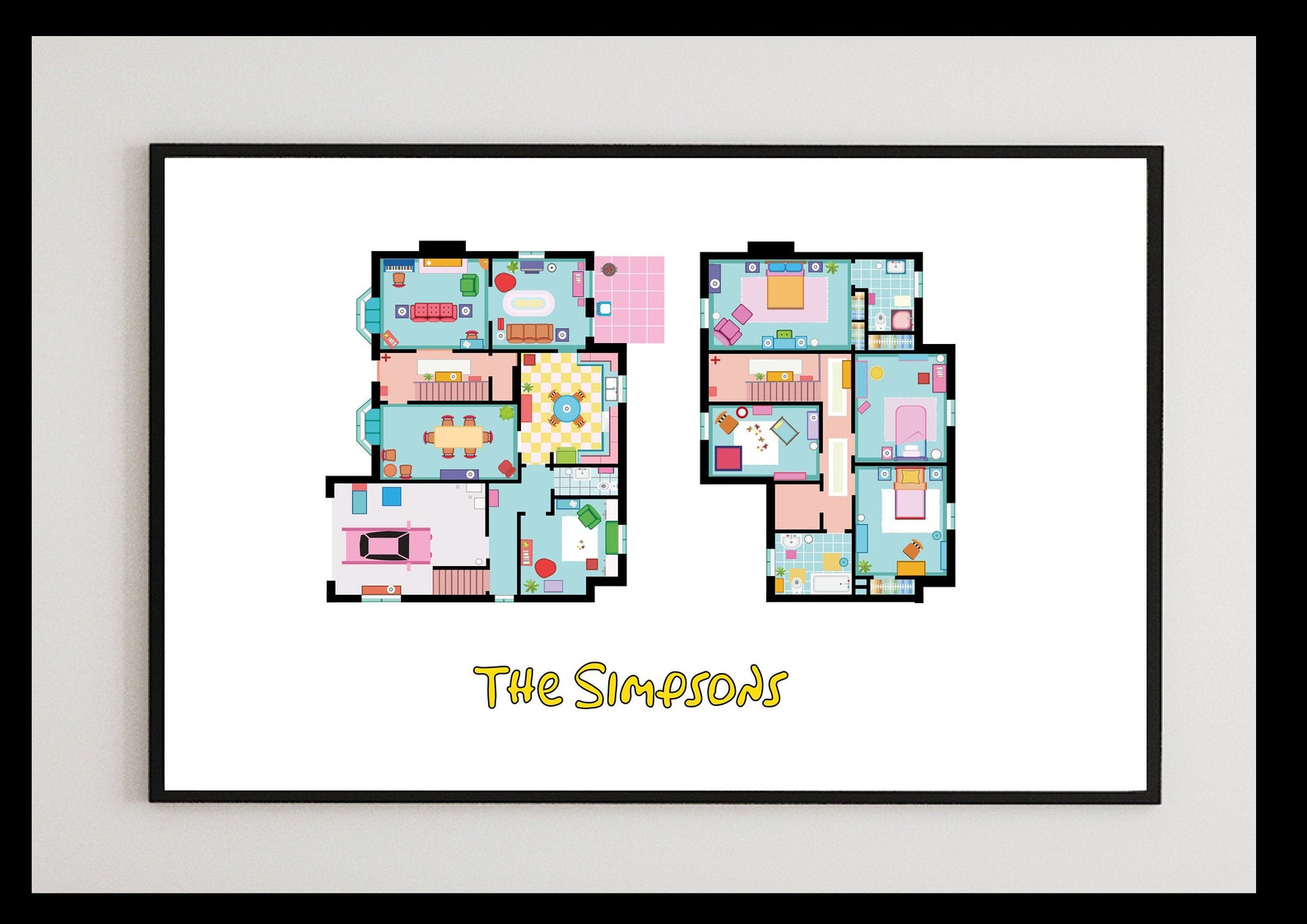 The simpsons TV Show House Floor Plan - Etsy UK