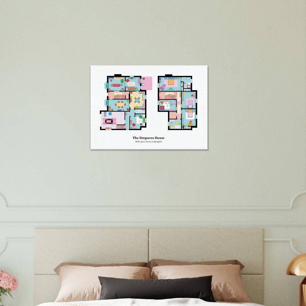 The Simpsons House Floor Plan Canvas - Etsy UK