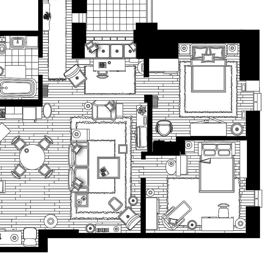 Friends TV Show Apartment Floor Plan-Friends TV Show Layout Friends ...