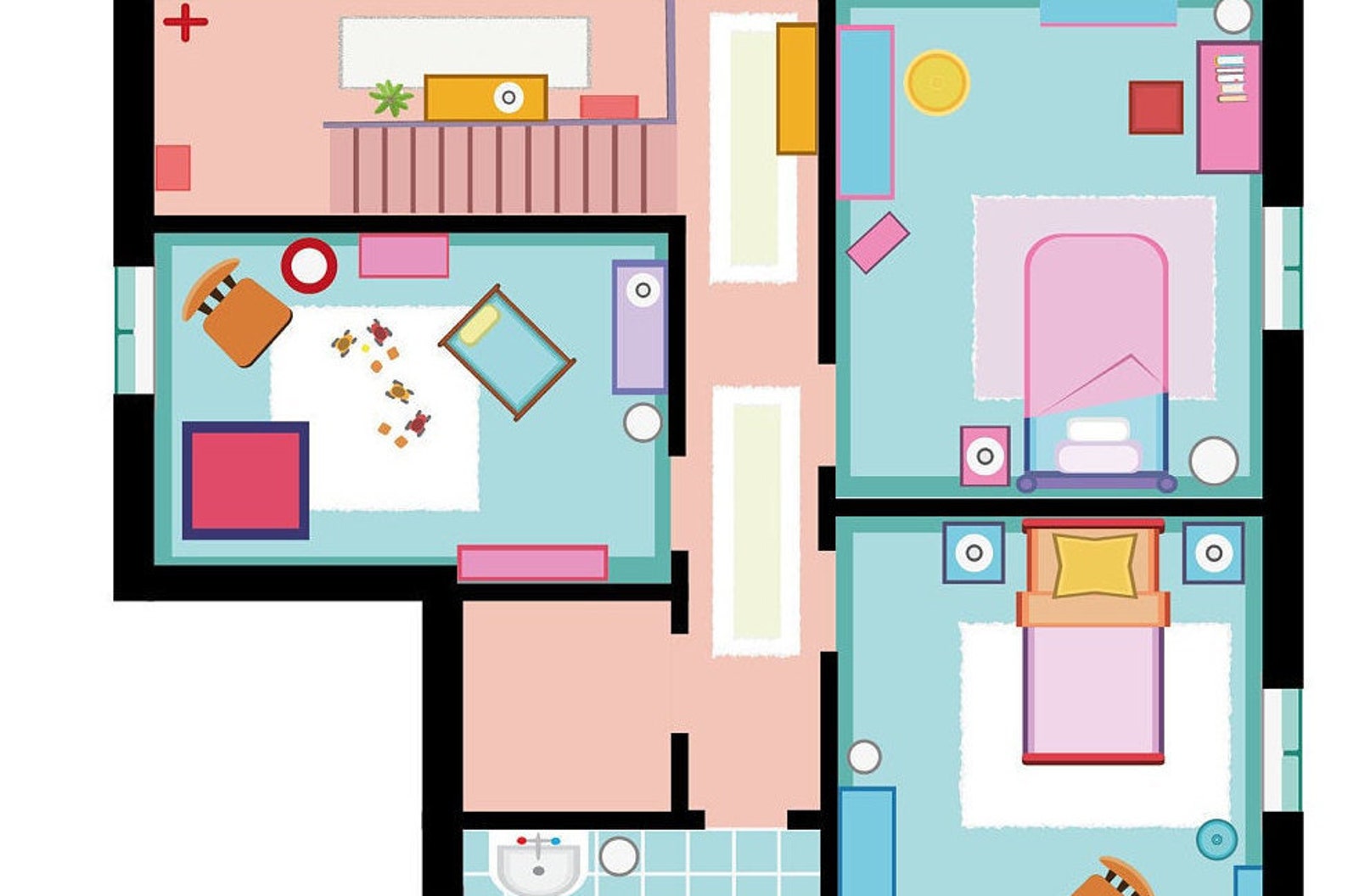 The simpsons TV Show House Floor Plan - Etsy UK