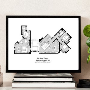 The Big Bang Theory Floor Plan TV Show - Etsy UK