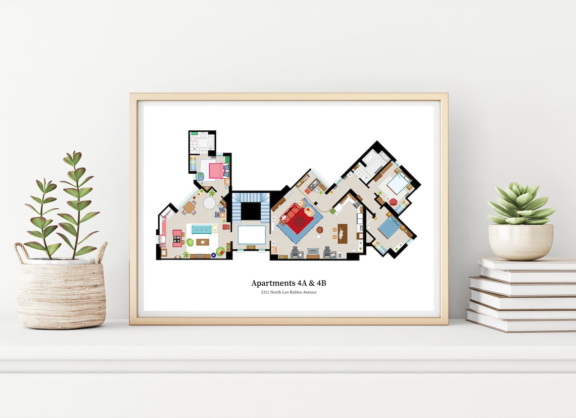 The Big Bang Theory Floor Plan TV Show - Etsy UK