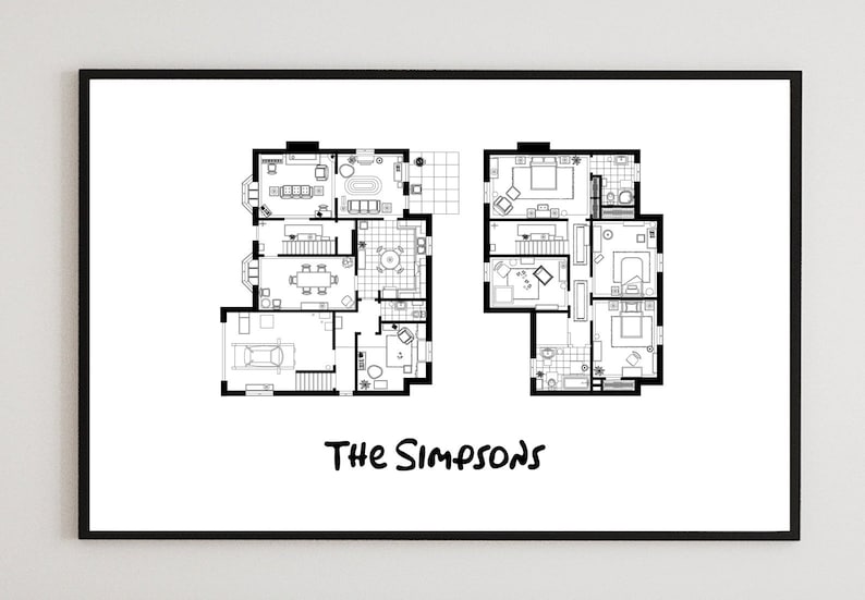The ‘simpsons’ TV Show House Floor Plan - Etsy UK