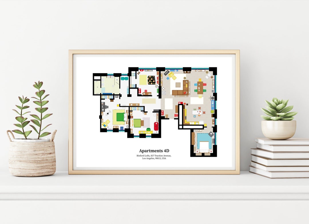 New Girl Apartment Floor Plan Art Print - Etsy