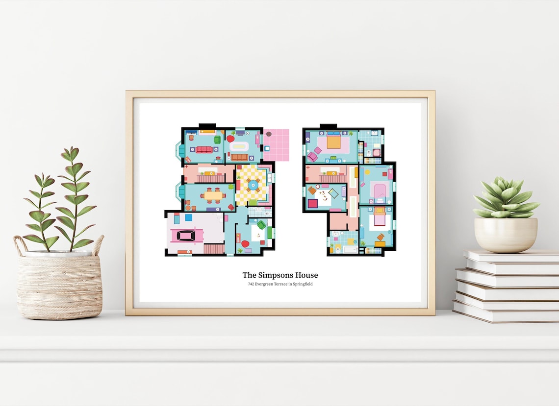 The ‘simpsons’ TV Show House Floor Plan - Etsy UK