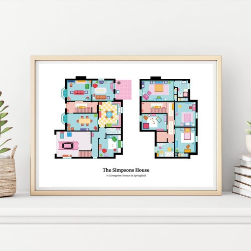 The simpsons TV Show House Floor Plan - Etsy UK