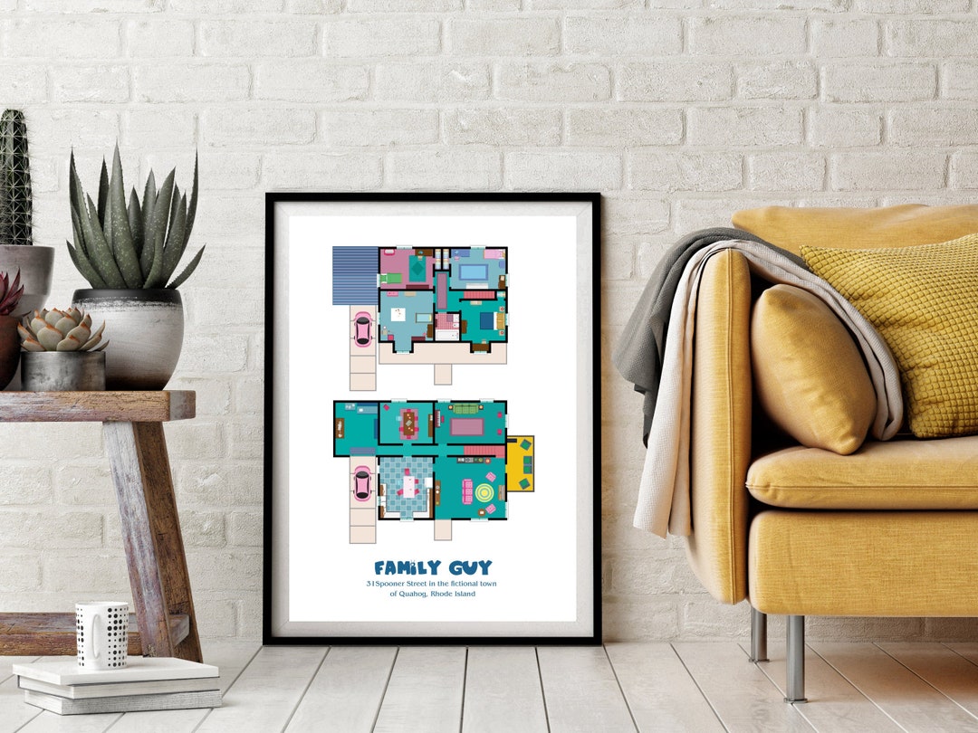 Family Guy Floor Plan Home to Peter and Lois, Chris, Meg and Stewie - Etsy