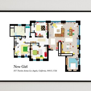 New Girl TV Show Apartment Floor Plan New Girl TV Show Layout | Etsy