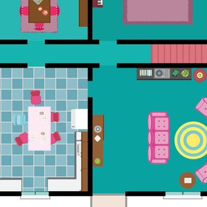 Family Guy Floor Plan Home to Peter and Lois, Chris, Meg and Stewie - Etsy