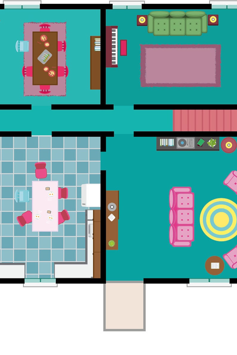 Family Guy Floor Plan Home to Peter and Lois, Chris, Meg and Stewie - Etsy