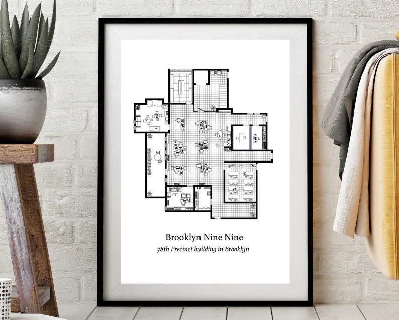 Brooklyn Nine-nine Floor Plan Office - Etsy