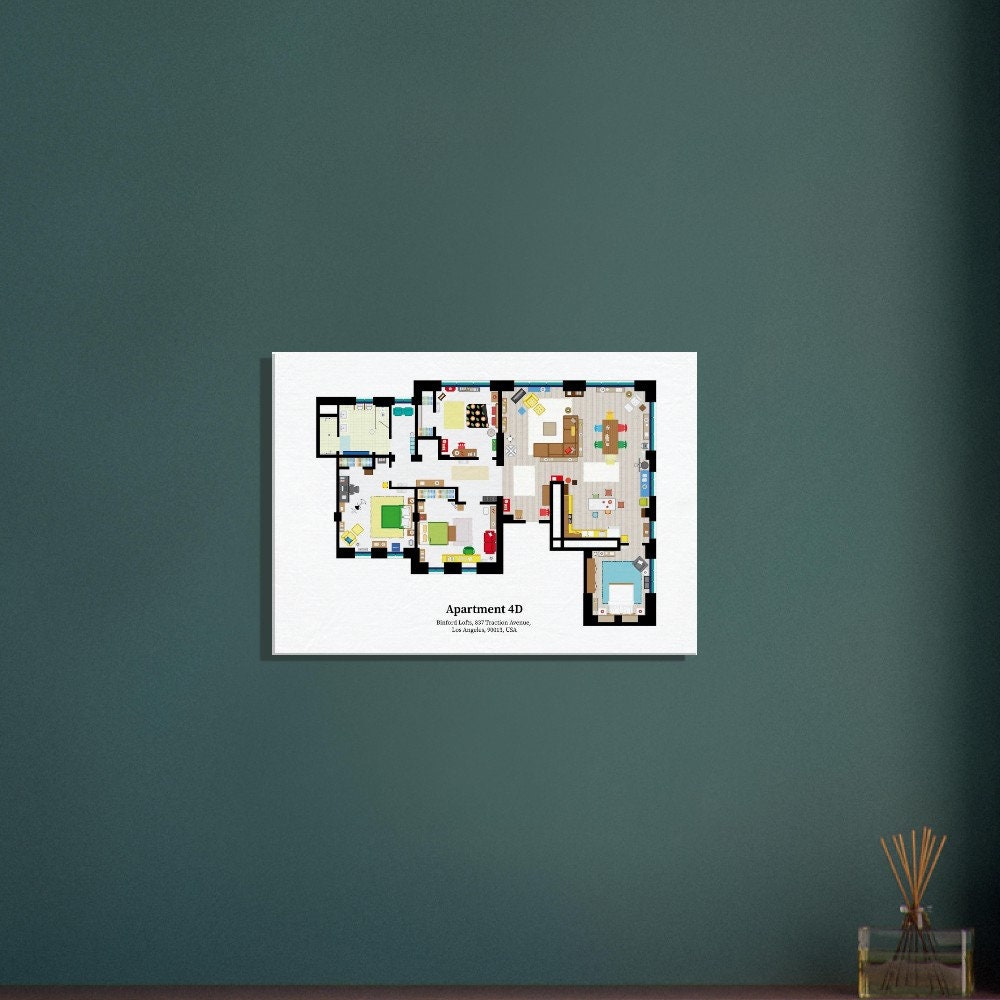 New Girl Floor Plan Canvas - Etsy