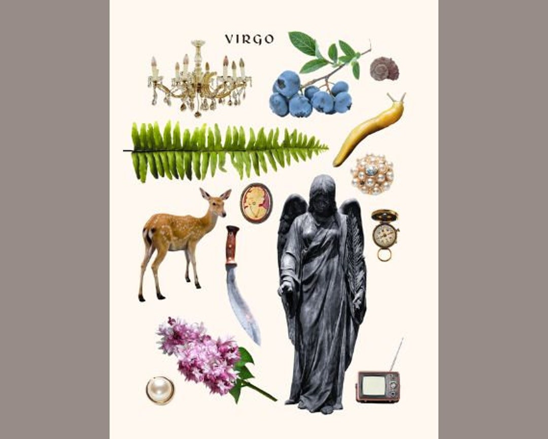 VIRGO Zodiac Wall Art | ASTROLOGY Poster | Whimsical Eclectic Star Sign ...