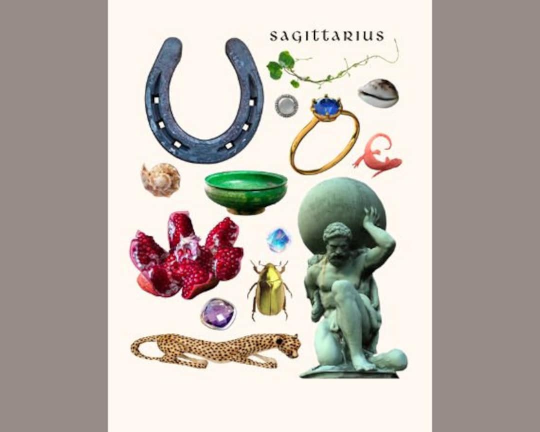 SAGITTARIUS Zodiac Wall Art | ASTROLOGY Poster | Whimsical Eclectic ...