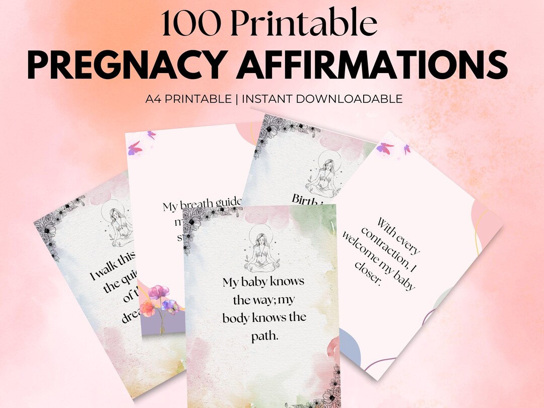 100 Pregnancy Affirmations Printable | Positive Birth & Hypnobirthing ...