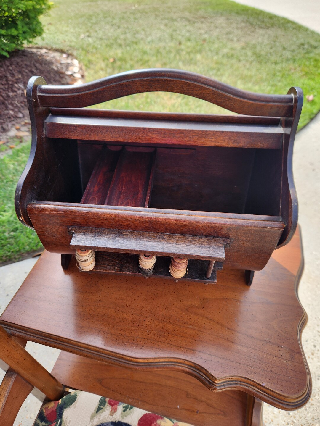 Vintage Wooden Sewing / Knitting Box - Etsy