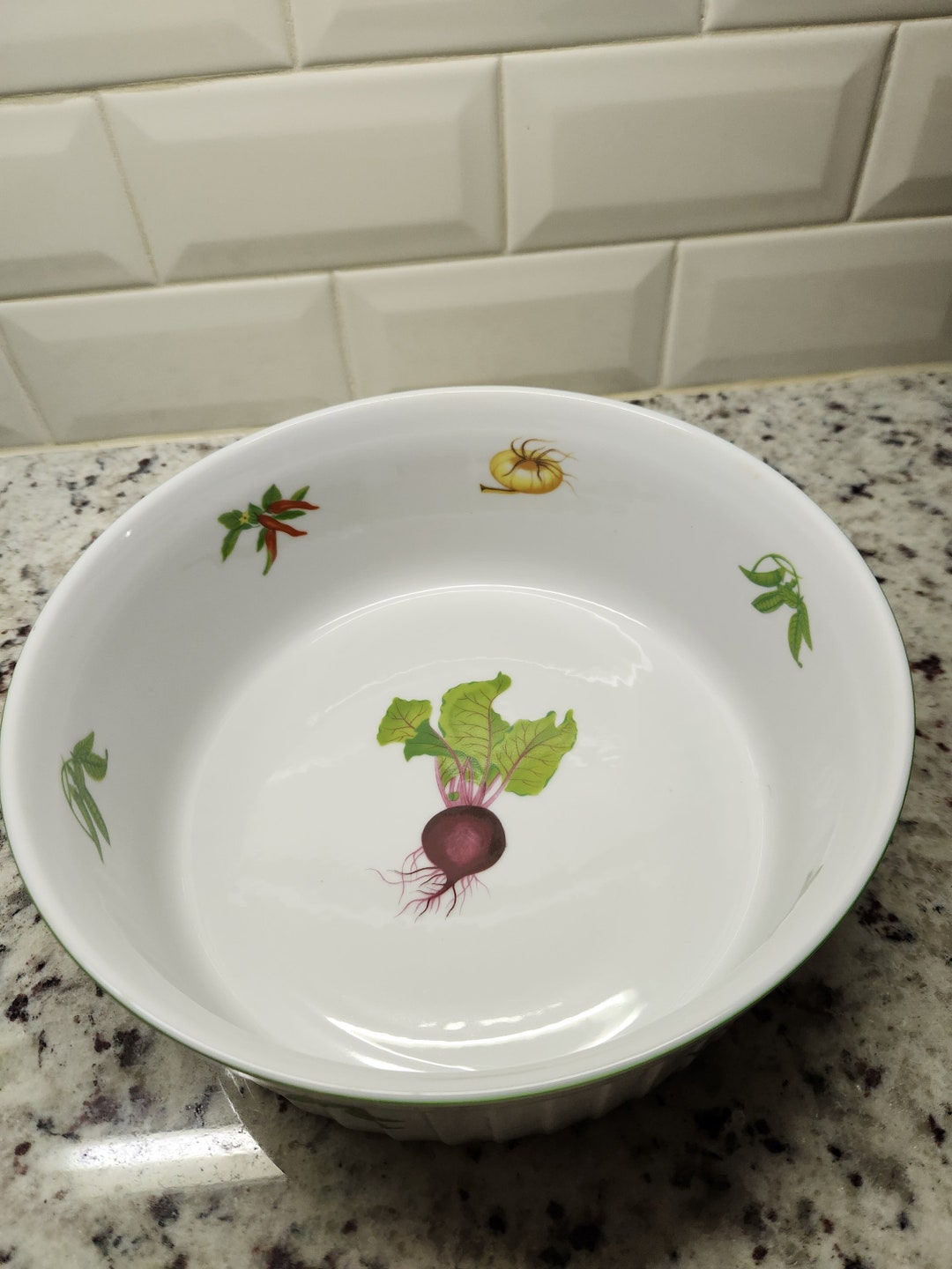 Andrea Vegetable Garden Casserole Soufflé Dish 9” 5555, Sadek Japan ...