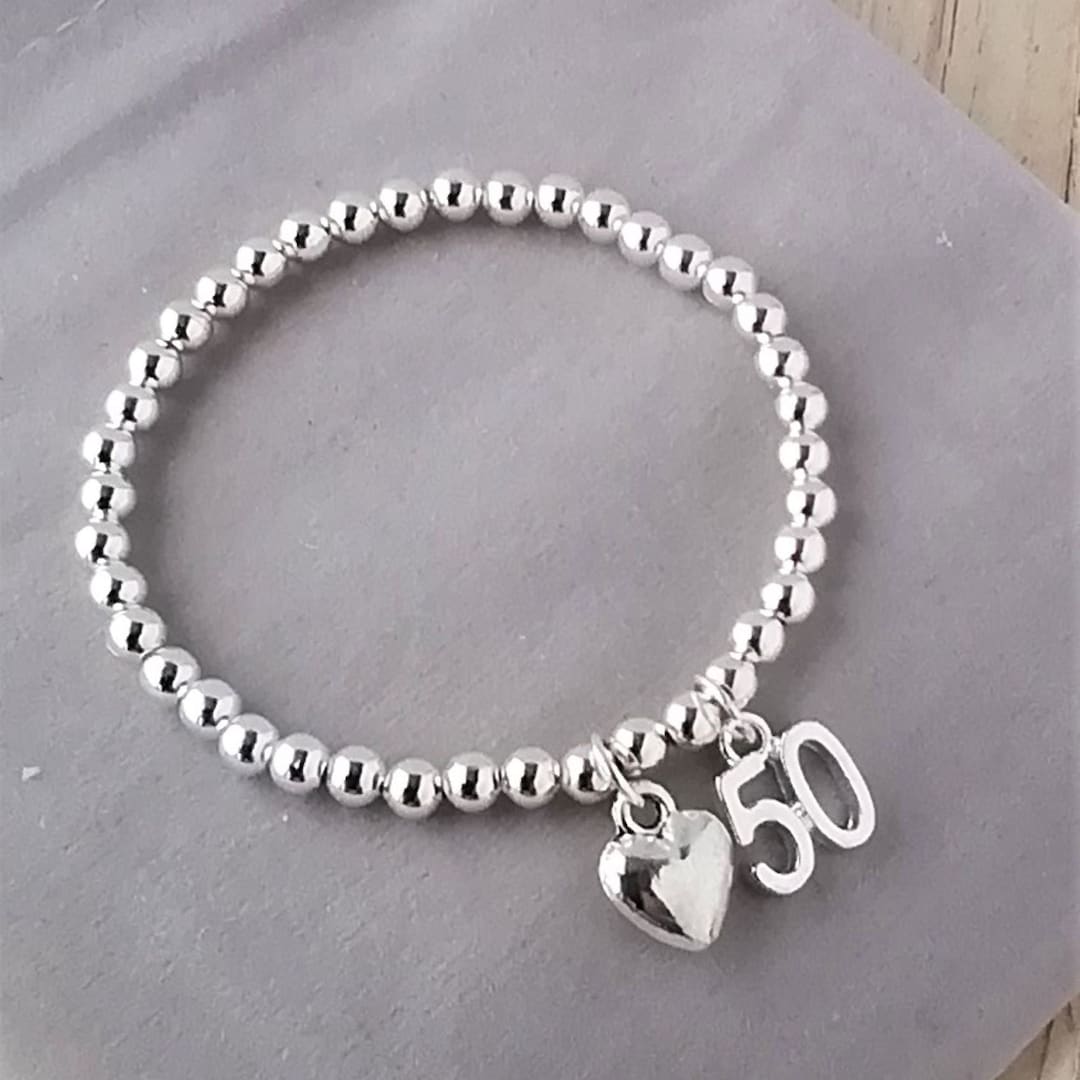 Silver Plated 50th Birthday Bracelet 50th Birthday Jewellery - Etsy